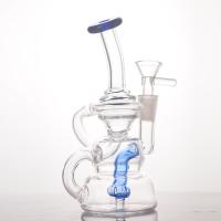 China Glass Dab Rig 5.5 Inches Mini Klein Recycler Rig Double Handle for sale