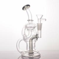 China 6 Inch Glass Dab Rig Showerhead Perc Klein Triple Recycler 10mm Female Joint for sale