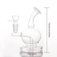 China 6 Inch Clear Electroplated Glass Dab Rig Ball Water Recycler 14mm Female Joint for sale