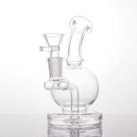 China 6 Inch Clear Electroplated Glass Dab Rig Ball Water Recycler 14mm Female Joint for sale