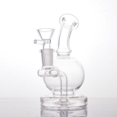 China 6 Inch Clear Electroplated Glass Dab Rig Ball Water Recycler 14mm Female Joint for sale