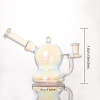 China 5 Inch Mini Glass Dab Rig Electroplated Teapot Water Bong Recycler 14mm Female Joint for sale