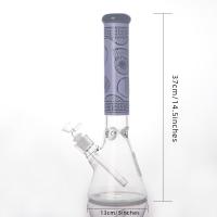China Glass Beaker Bong 14.5 Inches Ammonites Pattern Glass Beaker Bong for sale