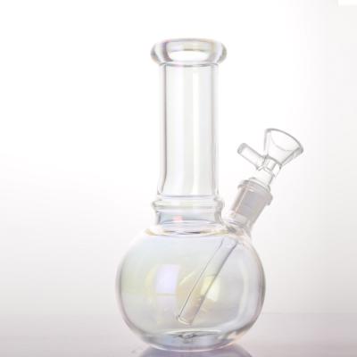 China 6.5 Inch Electroplated Rainbow Glass Water Pipe Ball Chamber Beaker Bong 14mm Female Joint for sale