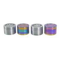 China 50mm Zinc Alloy Herb Grinder 4 Piece Rainbow Color Large Spice Grinder for sale