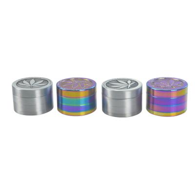 China 50mm Zinc Alloy Herb Grinder 4 Piece Rainbow Color Large Spice Grinder for sale