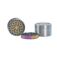 China 50mm Zinc Alloy Herb Grinder 4 Piece Rainbow Color Large Spice Grinder for sale