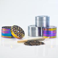 China 50mm Zinc Alloy Herb Grinder 4 Piece Rainbow Color Large Spice Grinder for sale