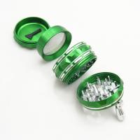 China Herb Grinder 2.5 Inchs 4 Piece Sharp Teeth Hand Crank Spice Grinder Gold for sale