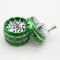 China Herb Grinder 2.5 Inchs 4 Piece Sharp Teeth Hand Crank Spice Grinder Gold for sale