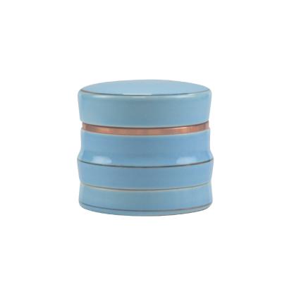 China Ceramic Zinc Herb Grinder 63mm 4 Piece with Kief Catcher for sale