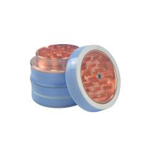 China Ceramic Zinc Herb Grinder 63mm 4 Piece with Kief Catcher for sale