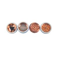 China Ceramic Zinc Herb Grinder 63mm 4 Piece with Kief Catcher for sale