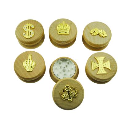 China Rosewood 2.12 Inch 2 Layer Herb Grinder with Zinc Teeth Custom Logo for sale