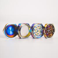 China Herb Grinder Rainbow Grinder With Magnetic Closure And Kief Catcher for sale