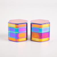 China Herb Grinder Rainbow Grinder With Magnetic Closure And Kief Catcher for sale