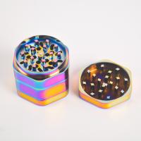 China Herb Grinder Rainbow Grinder With Magnetic Closure And Kief Catcher for sale