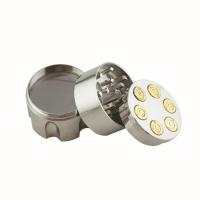 China Zinc Alloy Herb Grinder 42mm 3 Piece Magnetic Lid Large Capacity Handmuller for sale