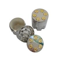 China Zinc Alloy Herb Grinder 42mm 3 Piece Magnetic Lid Large Capacity Handmuller for sale