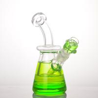 China 9 Inch Bent Neck Oil Filling Recycler Water Bong Double Wall Glass Dab Rig 18mm Female Joint for sale