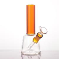 China 6.5 Inch Glass Beaker Bong Straight Pipe Neck 14mm Female Joint 5mm Thick for sale