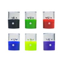 China Electric Herb Grinder 50x70mm Plastic Automatic Press Button Cutting Custom Logo for sale