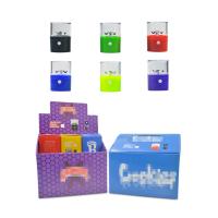 China Electric Herb Grinder 50x70mm Plastic Automatic Press Button Cutting Custom Logo for sale