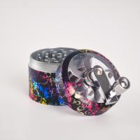 China Zinc Alloy 4 Piece Herb Grinder 55mm Hand Crank with Pollen Catcher for sale