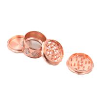 China Zinc Alloy Herb Grinder 53x60mm 4 Layer Rhinestone Tobacco Spice Crusher for sale