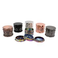 China Zinc Alloy Herb Grinder 53x60mm 4 Layer Rhinestone Tobacco Spice Crusher for sale