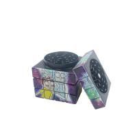 China 95mm 4 Pieces Metal Herb Grinder Rubix Cube Stealthy Novelty for sale
