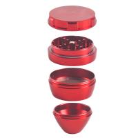 China 58mm High Efficency Herb Grinder Red Black With Sealed Cap for sale