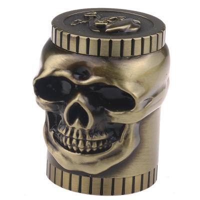 China 3 Layer Zinc Alloy Skull Herb Grinder 37mm Spice Crusher Tobacco for sale