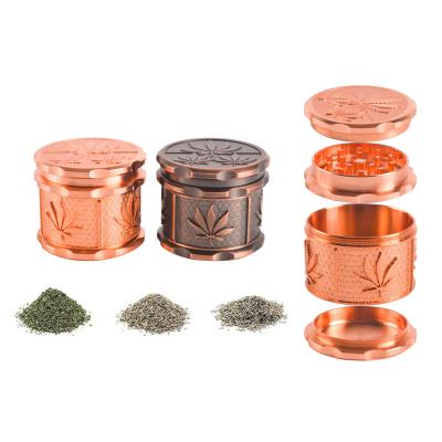 China Zinc Alloy 4 Piece Herb Grinder 61mm with Pollen Catcher for Fine or Coarse Grind for sale