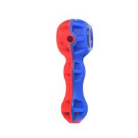 China 4.3 Inch Silicone Dab Spoon Pipe with Glass Bowl and Built-in Stash Jar for sale