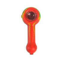 China Unbreakable Silicone Glass Hand Pipe with Borosilicate Glass Bowl Custom Logo for sale