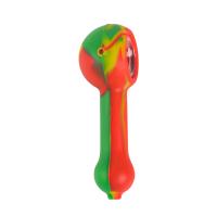 China Unbreakable Silicone Glass Hand Pipe with Borosilicate Glass Bowl Custom Logo for sale