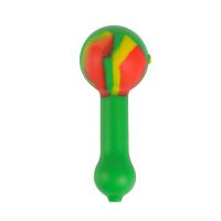 China Unbreakable Silicone Glass Hand Pipe with Borosilicate Glass Bowl Custom Logo for sale