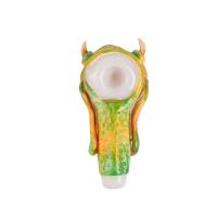 China Scary Horned Monster Glass Hand Pipe 5.5 Inch OEM ODM Custom Logo Smoking Pipe for sale