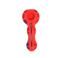 China 4.3 Inch Silicone Dab Spoon Pipe with Glass Bowl and Built-in Stash Jar for sale