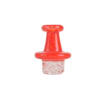 China Red Borosilicate Glass Straight Carb Cap Heat Balance for Dome-less Quartz Banger for sale