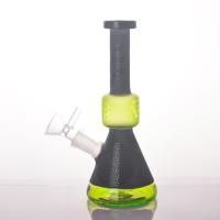 China 7 Inch Thick Glass Beaker Bong with Honeycomb Pattern Percolator and 14mm Glass Bowl for sale