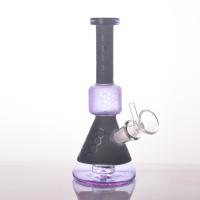 China 7 Inch Thick Glass Beaker Bong with Honeycomb Pattern Percolator and 14mm Glass Bowl for sale