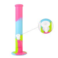 China 10 Inch Colorful Silicone Water Bong 14mm Female Joint Portable Durable for sale