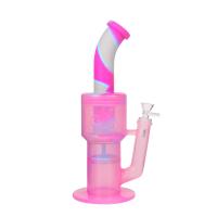 China 13.5 Inch Portable Detachable Silicone Water Bong with Ice Catcher 14mm Female Joint for sale