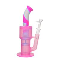 China 13.5 Inch Portable Detachable Silicone Water Bong with Ice Catcher 14mm Female Joint for sale