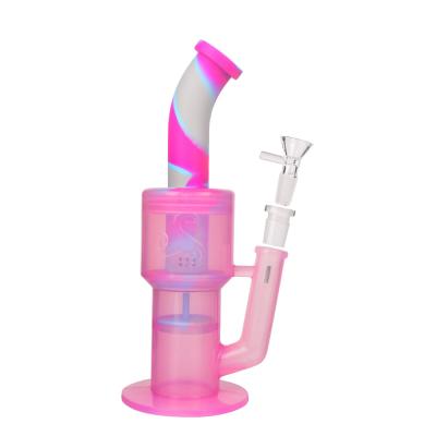 China 13.5 Inch Portable Detachable Silicone Water Bong with Ice Catcher 14mm Female Joint for sale