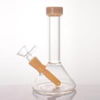 China 6.5 Inch Glass Beaker Bong with Integrated Downstem 14mm Female Joint 4mm Thick for sale