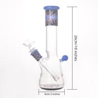 China Shatterproof Straight Tube Beaker Bong 10 Inch With Flame Ice Hole for sale