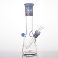 China Shatterproof Straight Tube Beaker Bong 10 Inch With Flame Ice Hole for sale